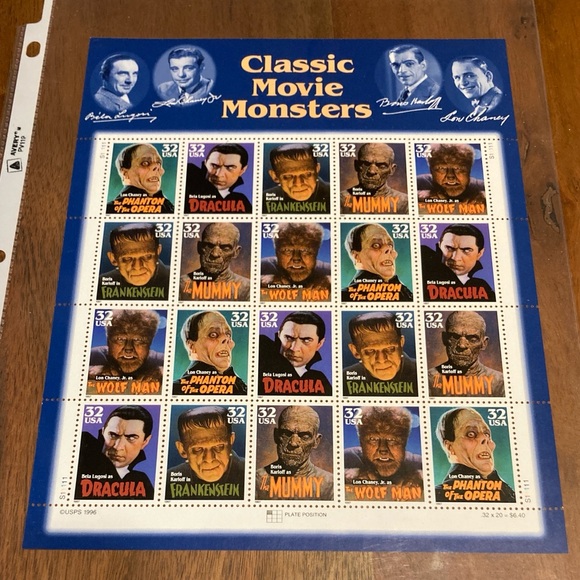 USPS | Art | Classic Movie Monsters Collectible Postage Stamp Sheet ...